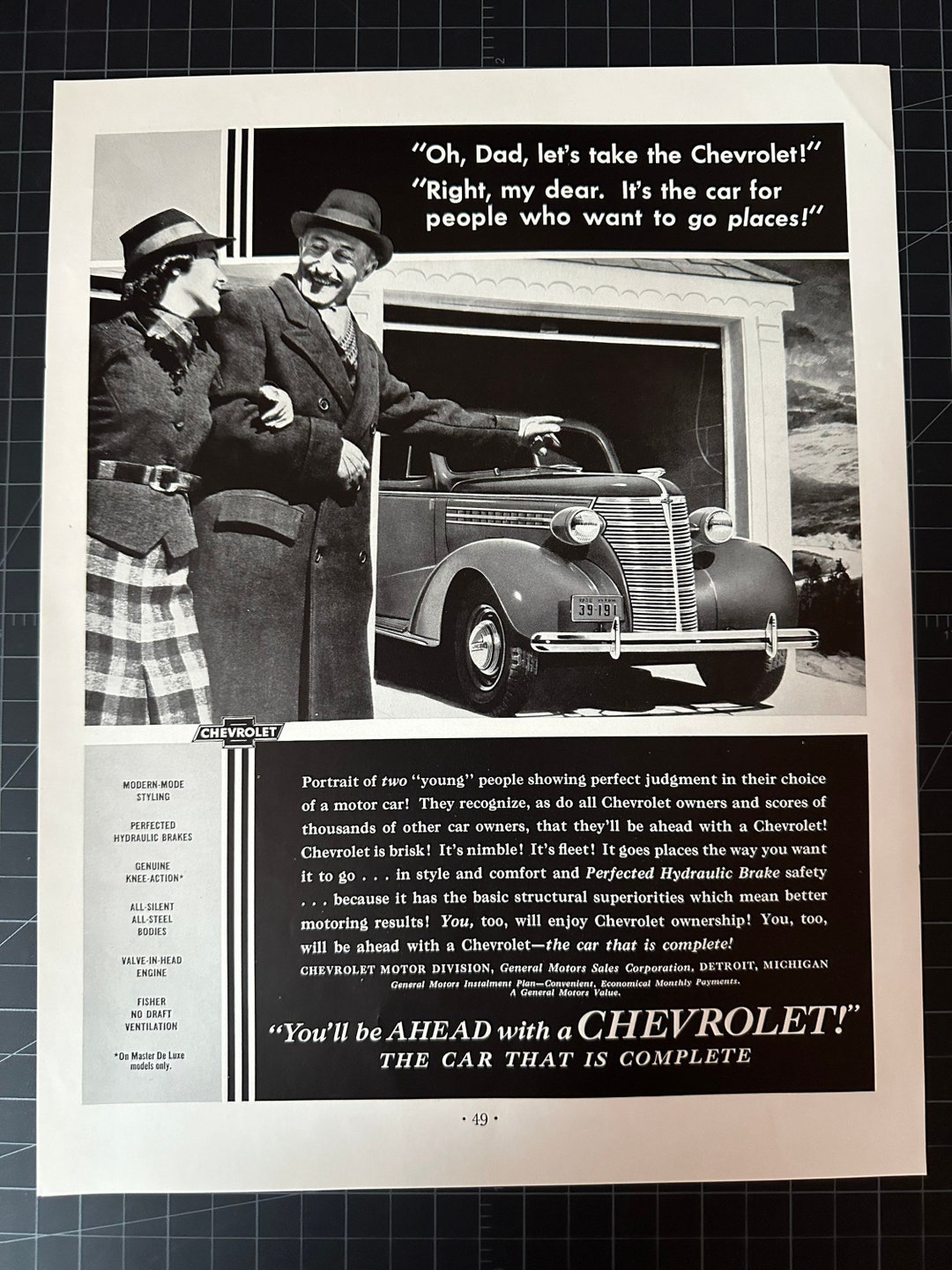 Vintage 1930s Chevrolet Print Ad - Etsy