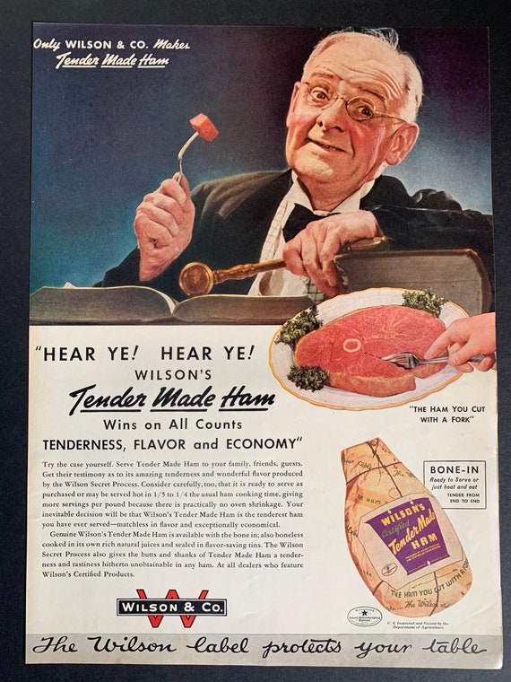 Vintage 1937 Wilson & Co. Ham Ad - Etsy