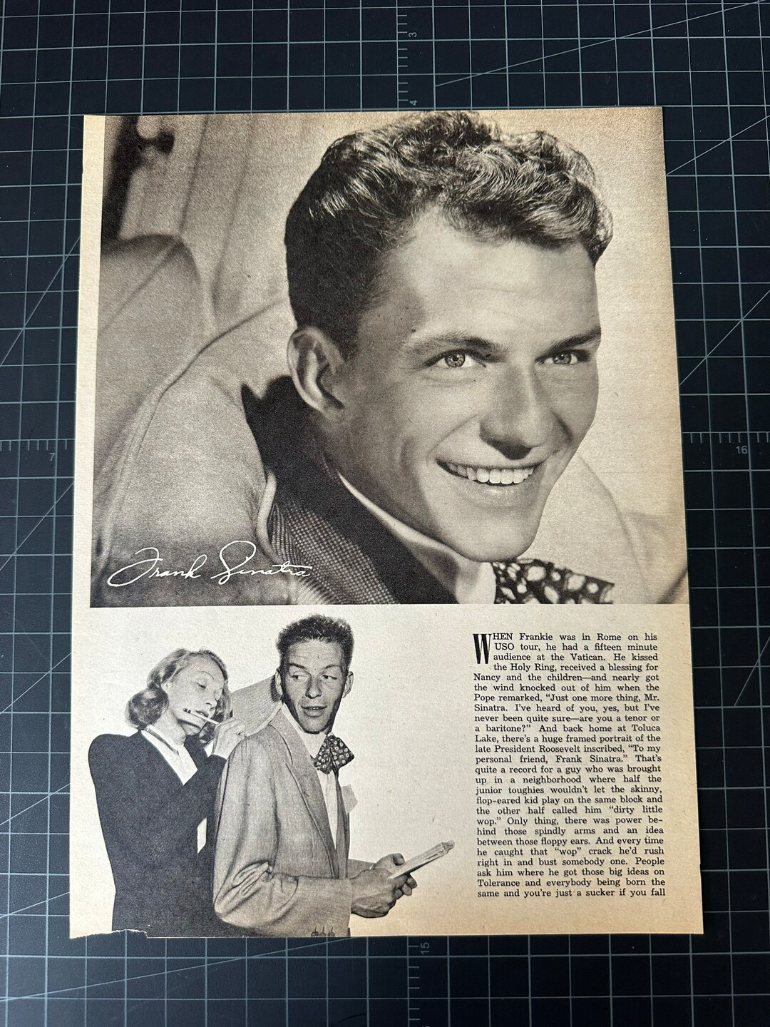 Vintage 1940s Frank Sinatra Portrait - Etsy