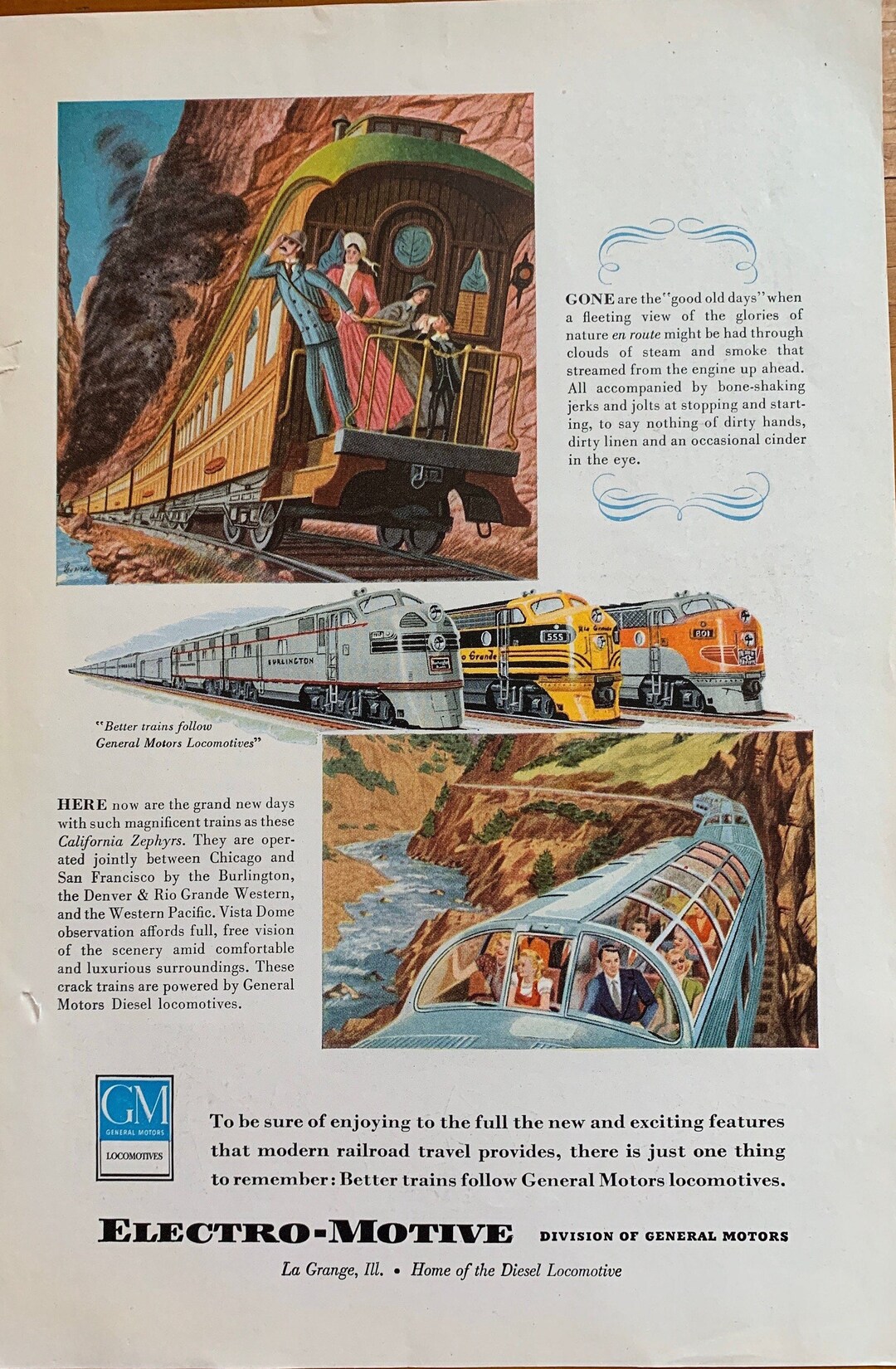 Vintage 1950s Electro-motive Railroad Advintage Retro Gift Decor - Etsy