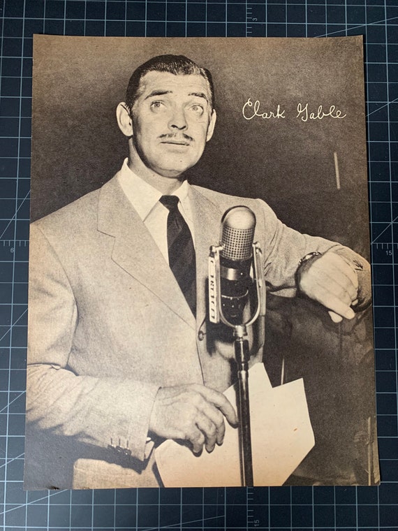 Vintage 1945 Clark Gable Magazine Portrait Vintage Hollywood - Etsy