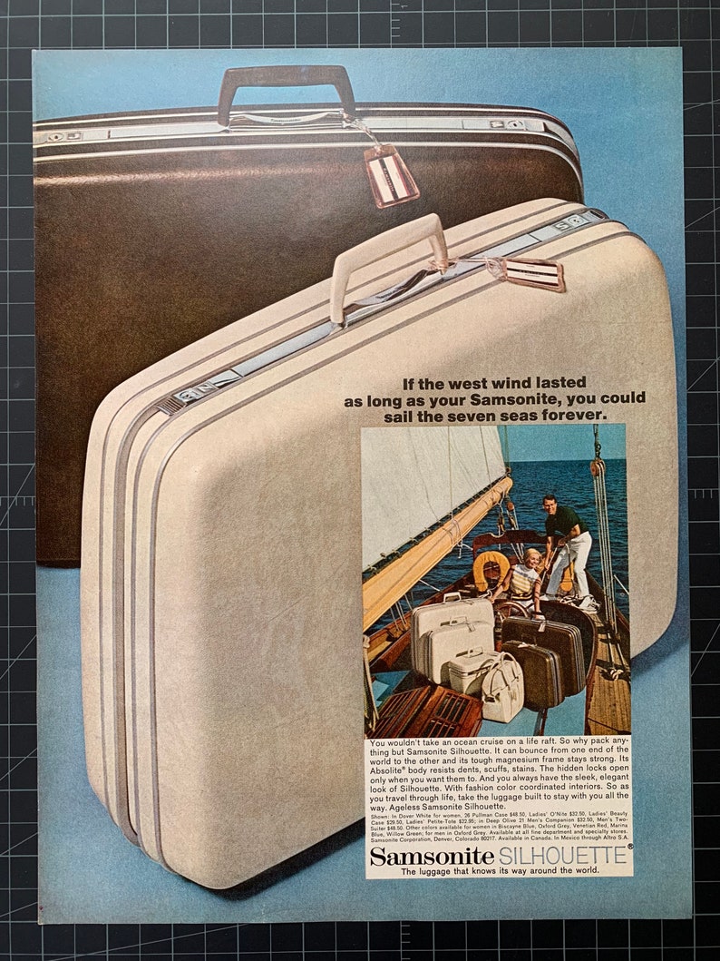 Vintage Samsonite Luggage Streamlite Print Ad - Etsy