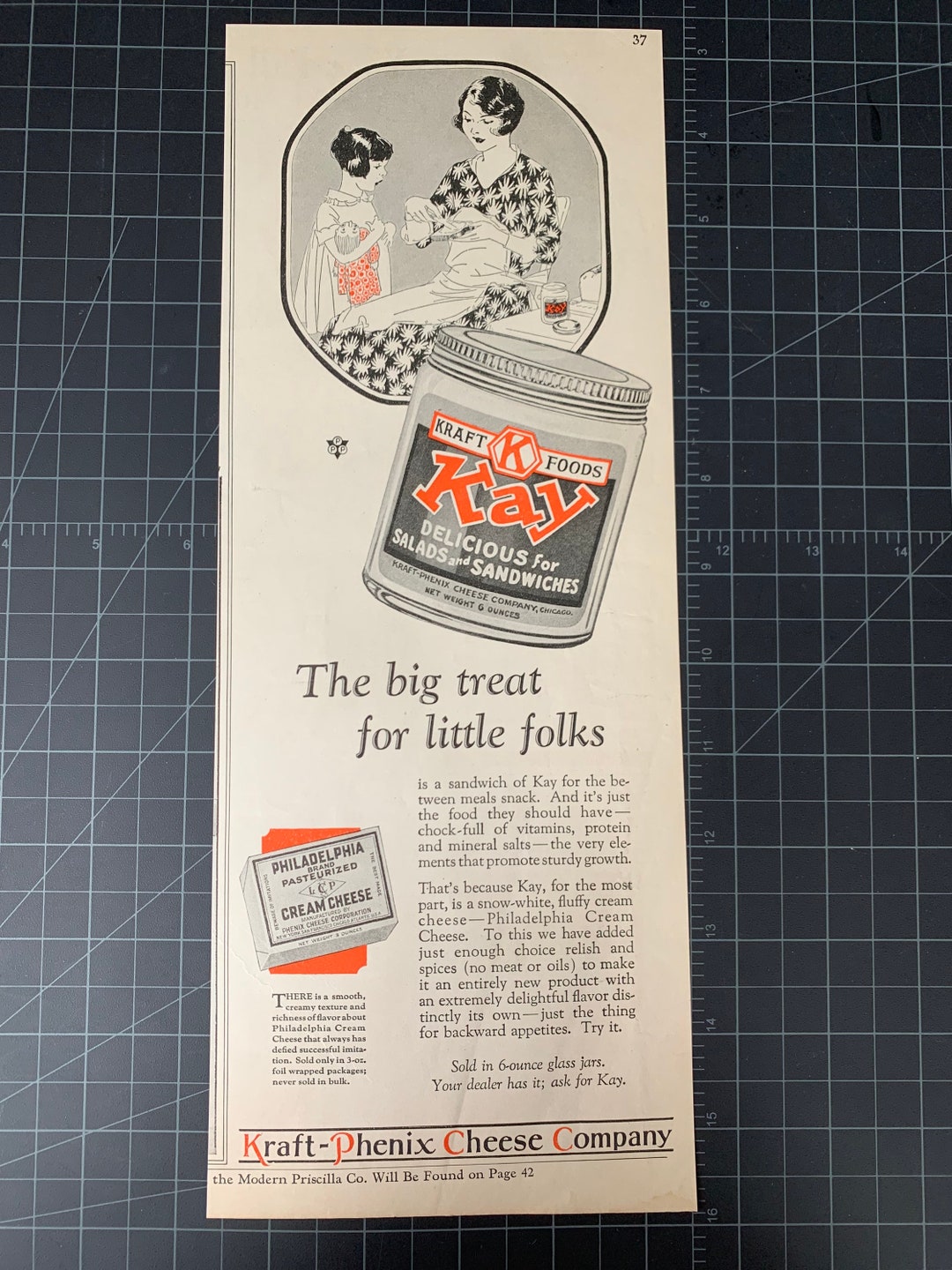 Vintage 1928 Kraft Kay Cheese Print Advertisement Retro Gift Decor - Etsy