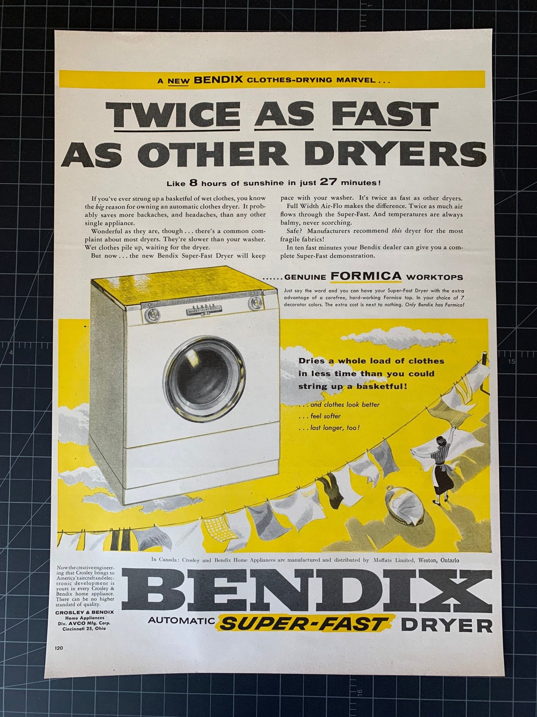 Vintage 1950s Bendix Dryer Print Advertisement - Etsy