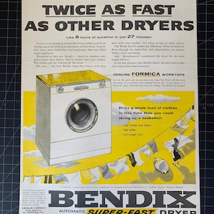 Vintage 1950s Bendix Dryer Print Advertisement - Etsy
