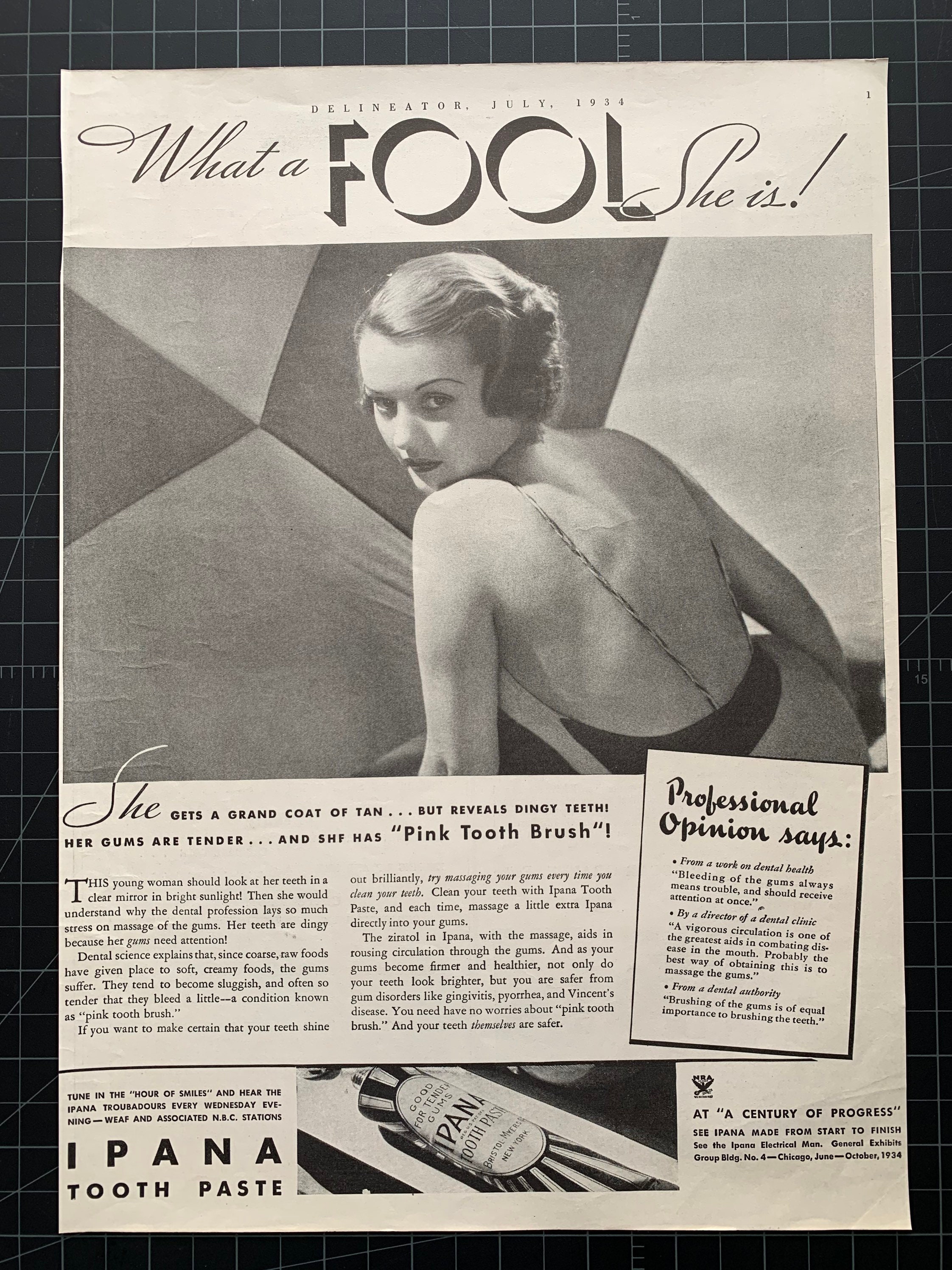 Vintage 1934 Ipana Toothpaste Print Ad | Etsy