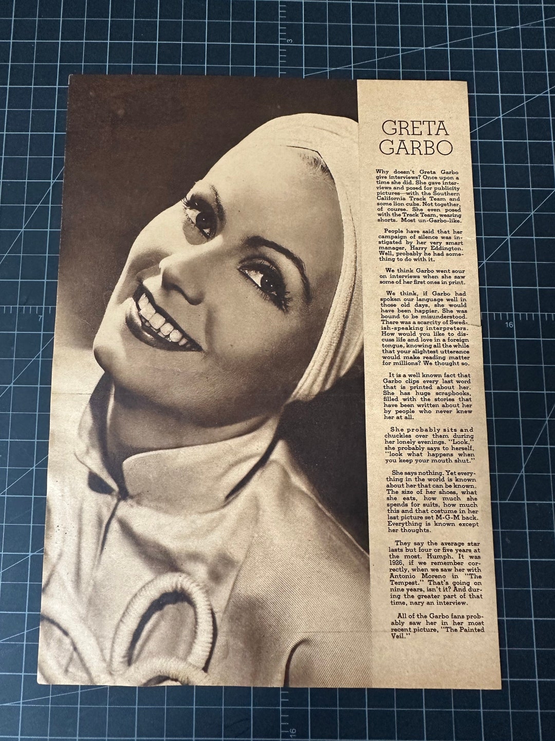 Rare Vintage 1930s Greta Garbo Print Advertisement - Etsy