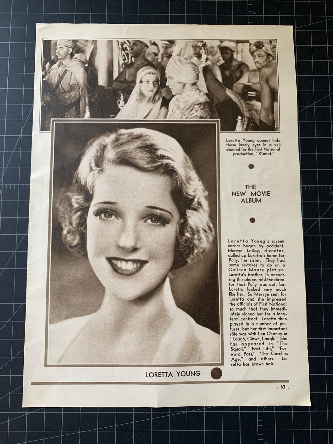 Vintage 1930 Loretta Young Original Magazine Portrait - Etsy