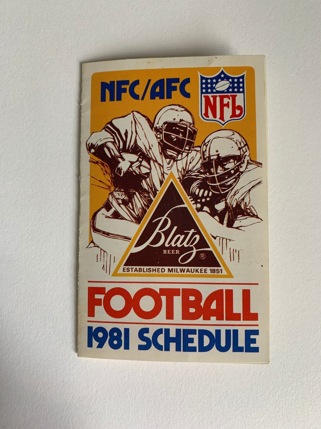 Vintage 1981 Nfl/afc Football Schedulevintage - Etsy