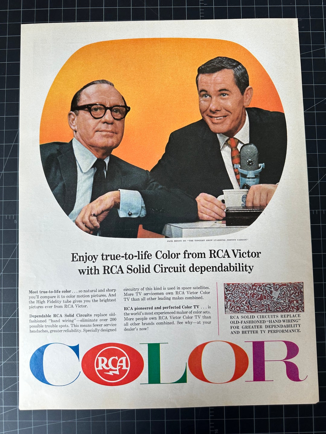 Vintage 1965 RCA Color TV Print Ad - Jack Benny - Etsy