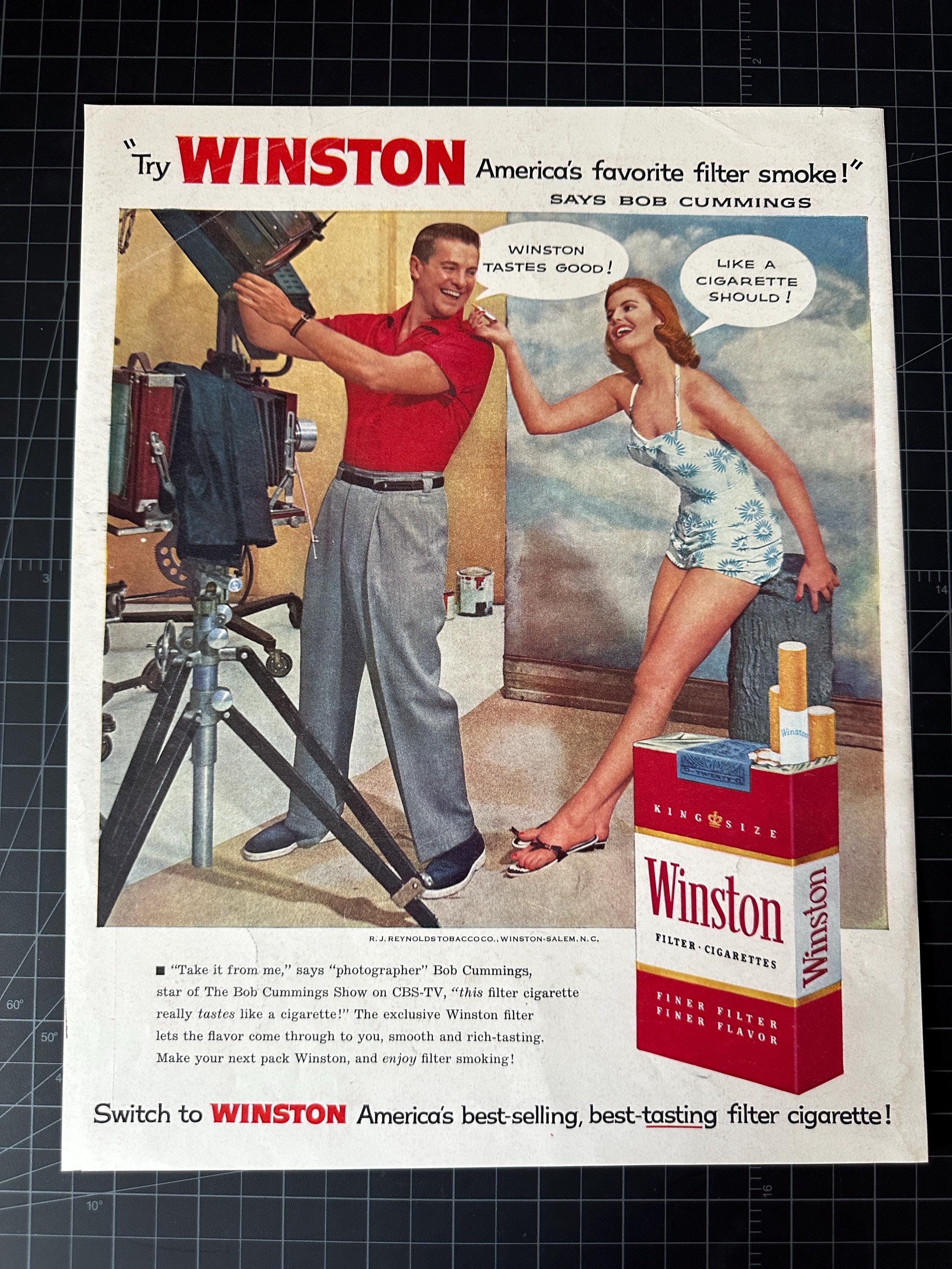Vintage 1950s Winston Cigarettes Print Ad - Etsy