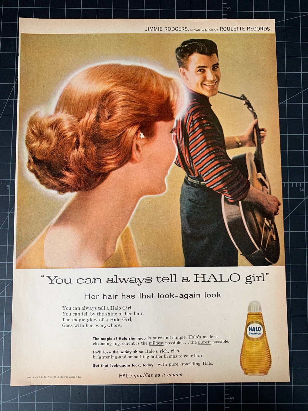 Vintage 1958 Halo Shampoo Print Ad - Jimmie Rodgersvintage - Etsy