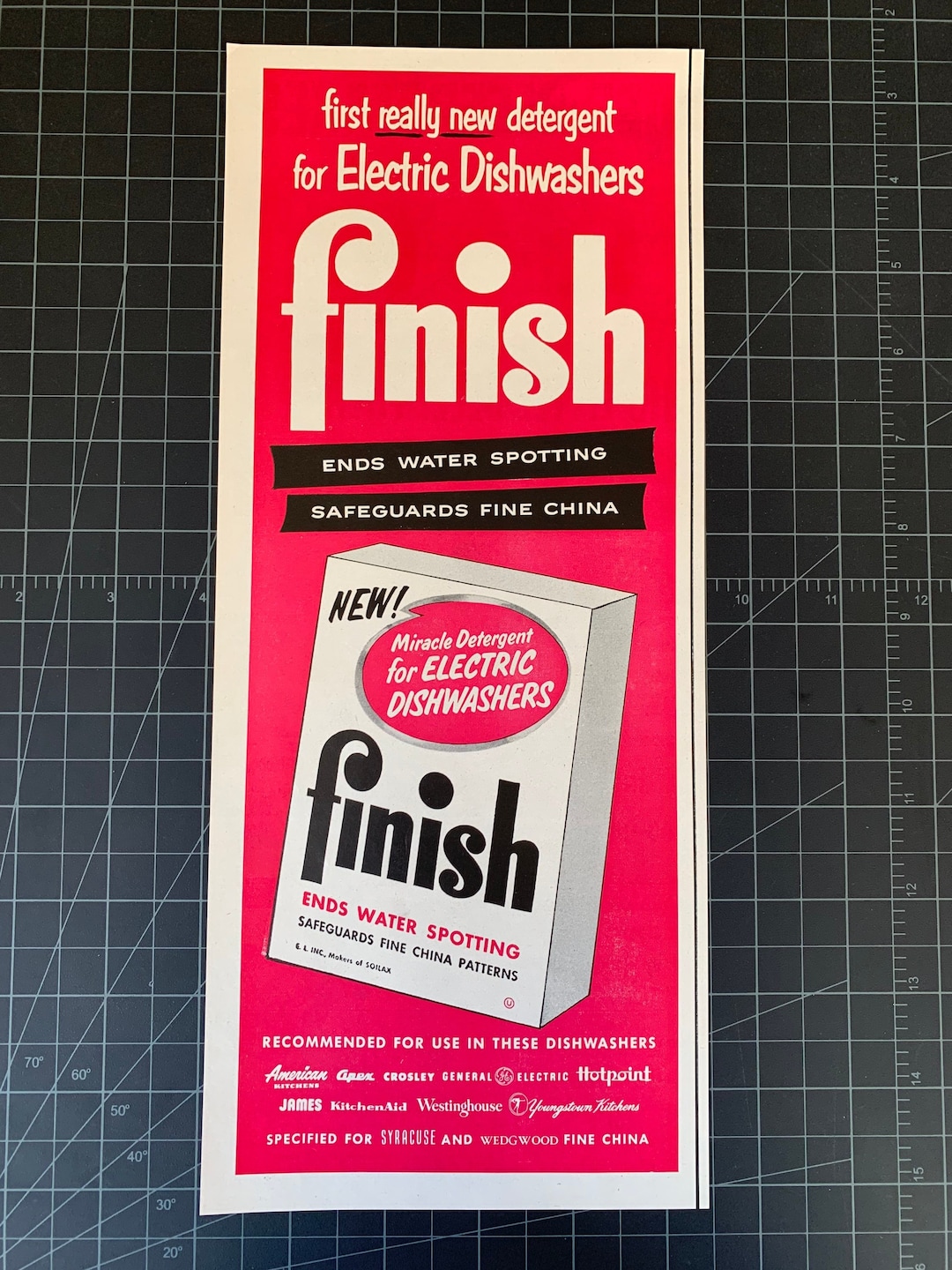 Vintage 1955 Finish Dish Detergent Print Advertisement - Etsy