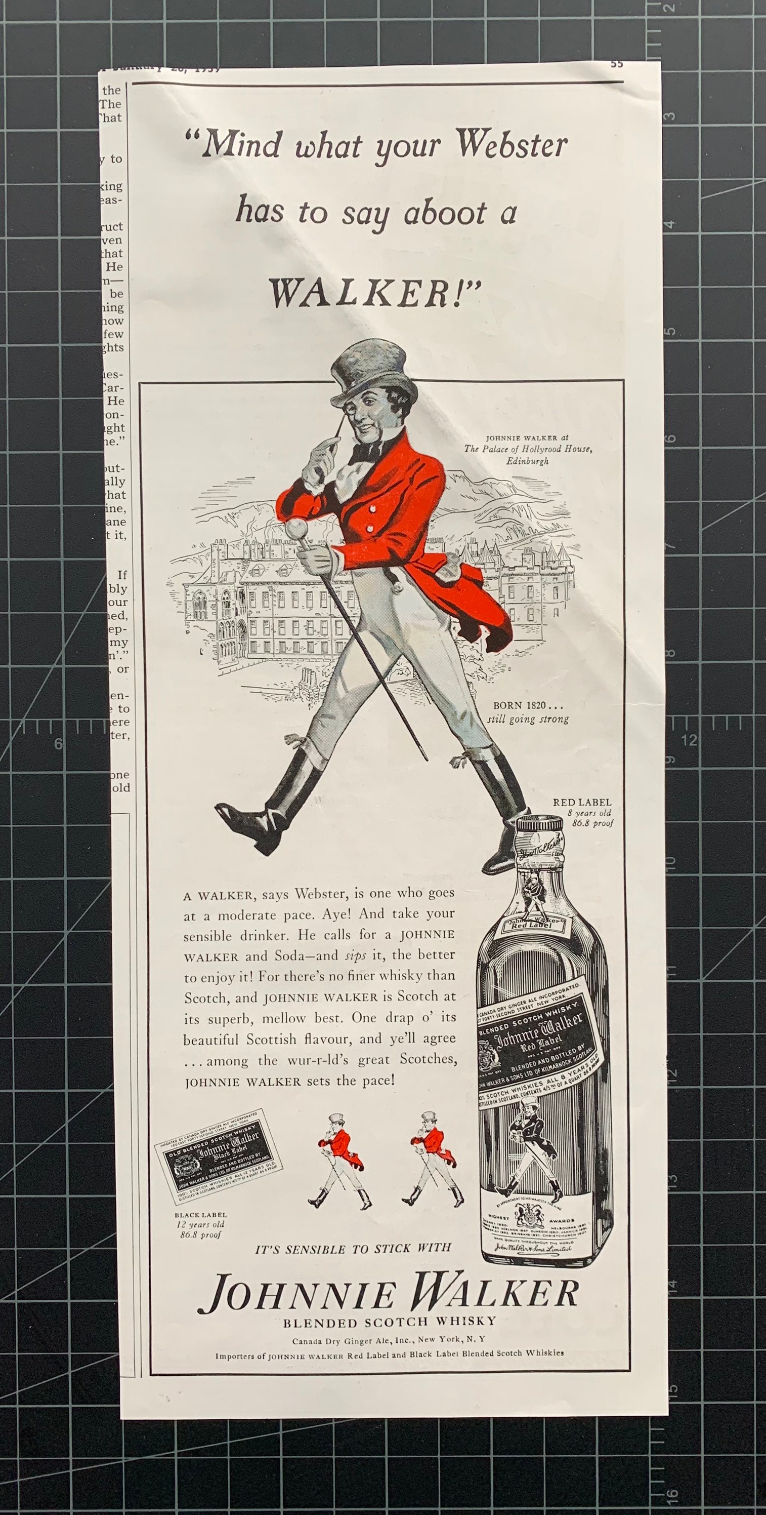 Vintage 1939 Johnnie Walker Print Ad - Etsy UK