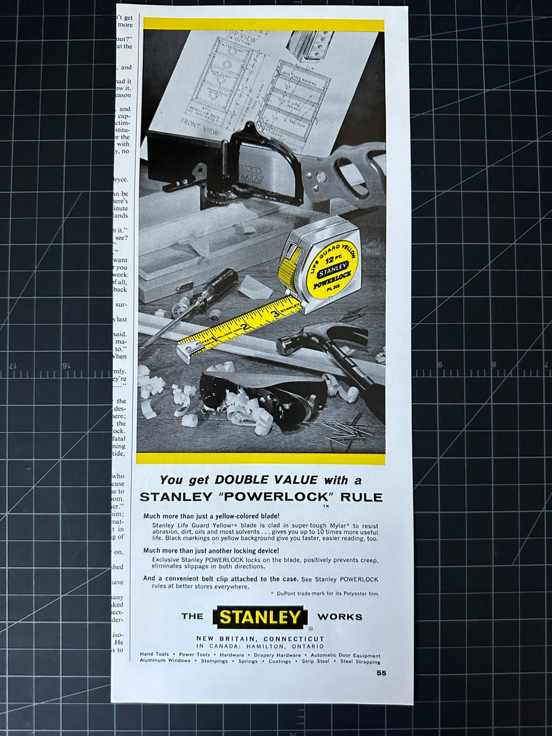 Vintage 1960s Stanley Tools Print Advertisement - Etsy
