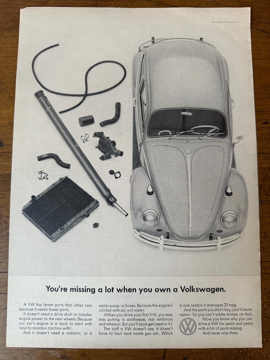Vintage 1960s Volkswagen Print Ad - Etsy