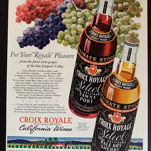 Wine Advertisement - Etsy