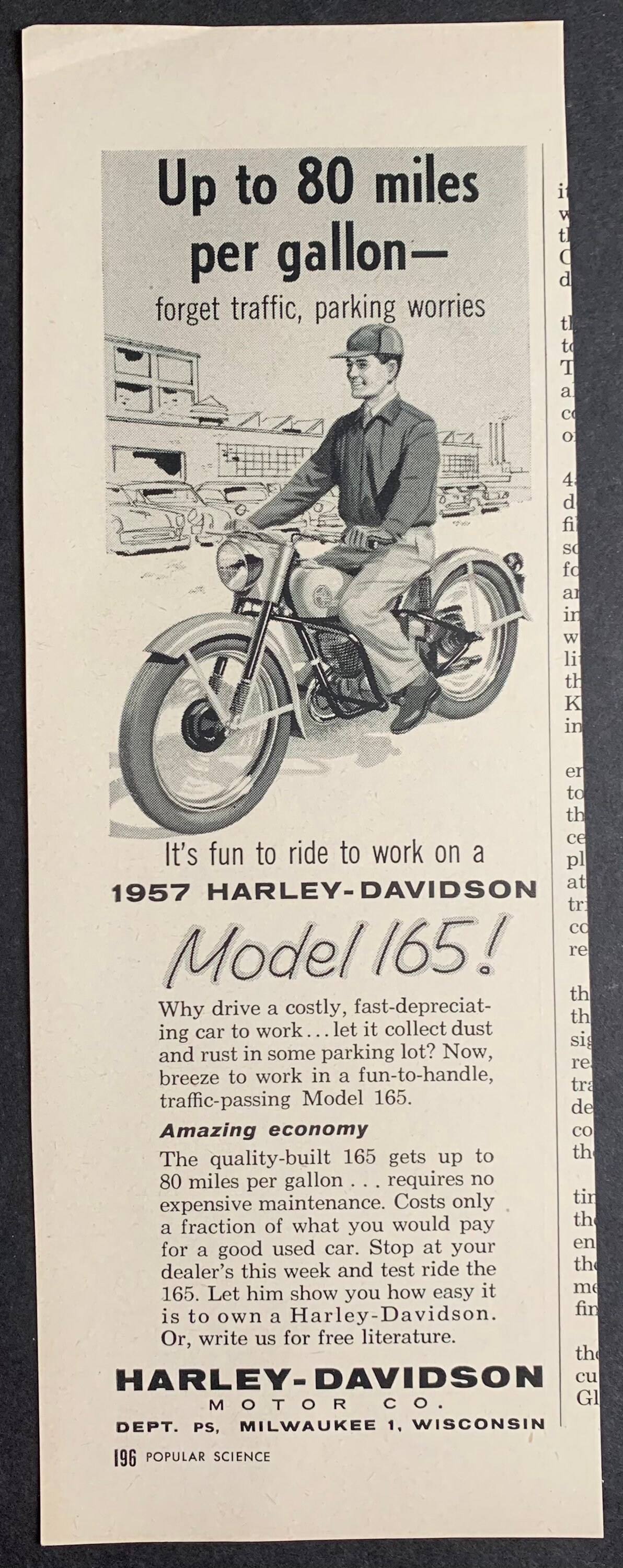 Advertisements Collectibles Vintage 1957 Harley-Davidson Model 165 ...