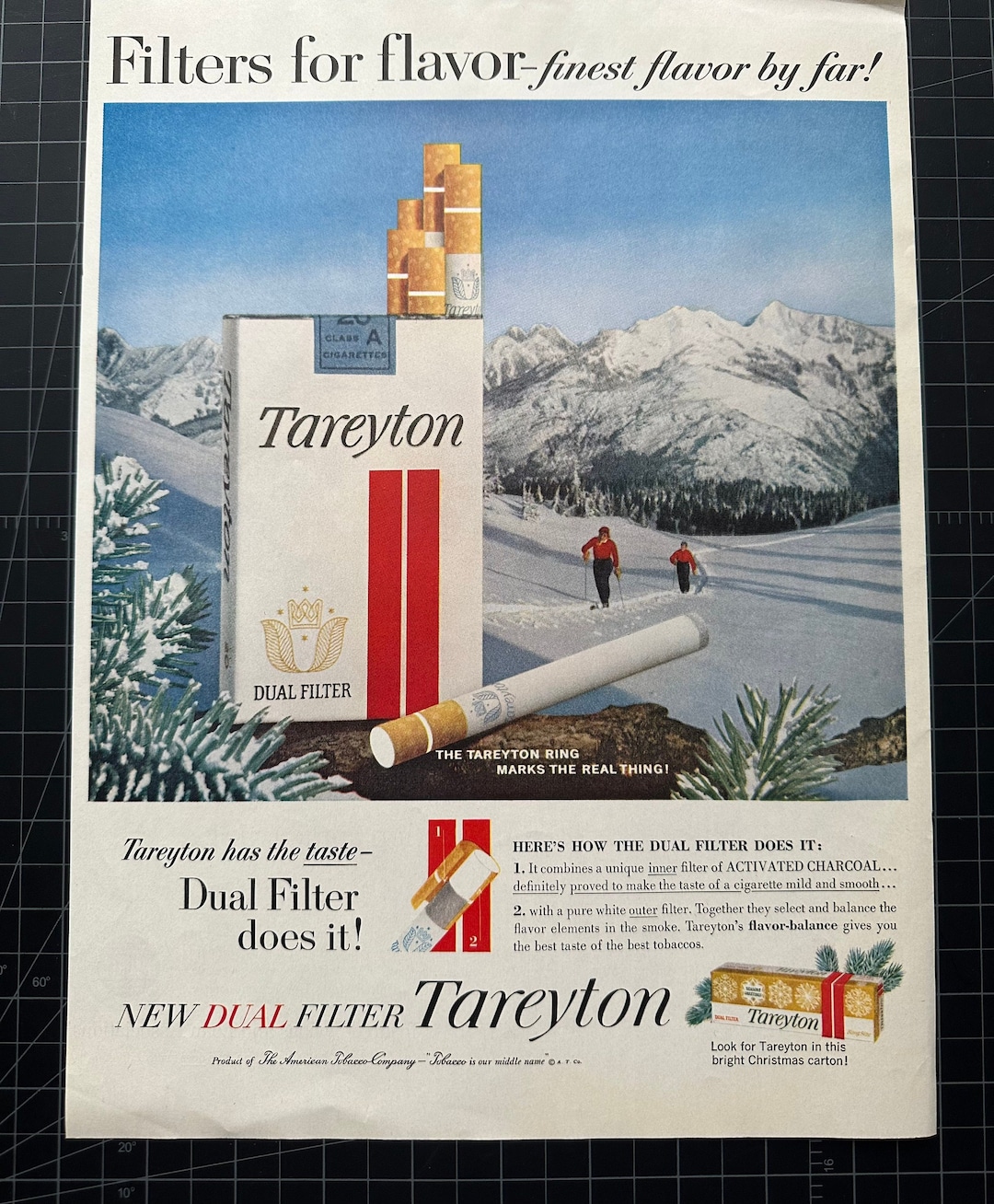 Vintage 1960 Tareyton Cigarettes Print Advertisement - Etsy
