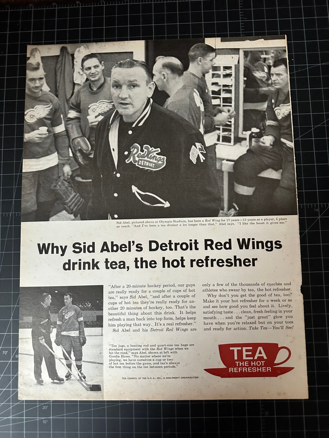 Vintage 1950s Tea Print Ad Detroit Red Wings - Etsy