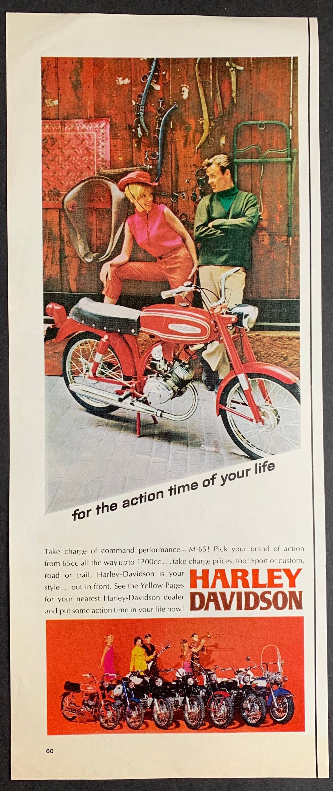 Vintage 1970s Harley-davidson Motorcyeles Original Print Ad - Etsy