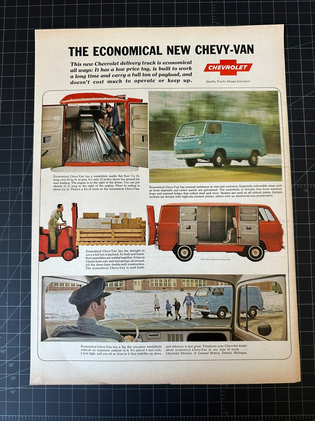 Vintage 1960s Chevrolet Van Print Ad - Etsy