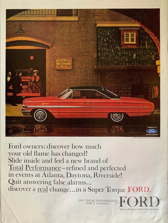 1963 Ford Galaxie Original Vintage Classic Car Advertisement Magazine ...
