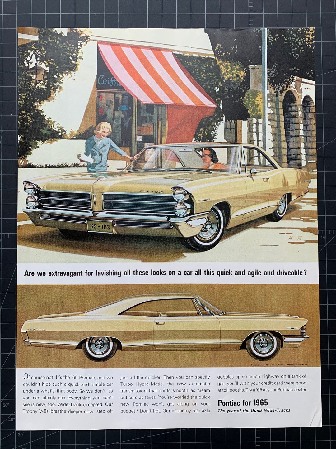 Vintage 1965 Pontiac Wide-track Print Advertisement - Etsy