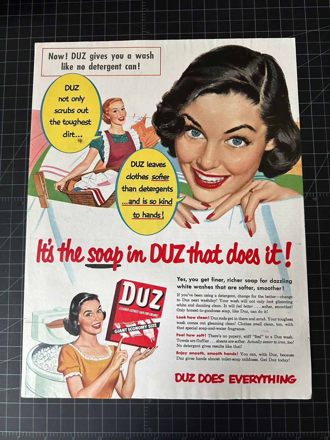 Vintage 1953 Duz Detergent Print Advertisement Retro Gift Decor - Etsy