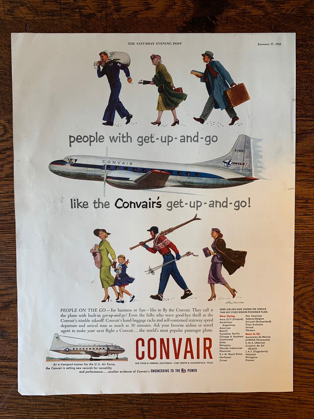 Vintage 1953 Convair Aircraft Ad | Etsy