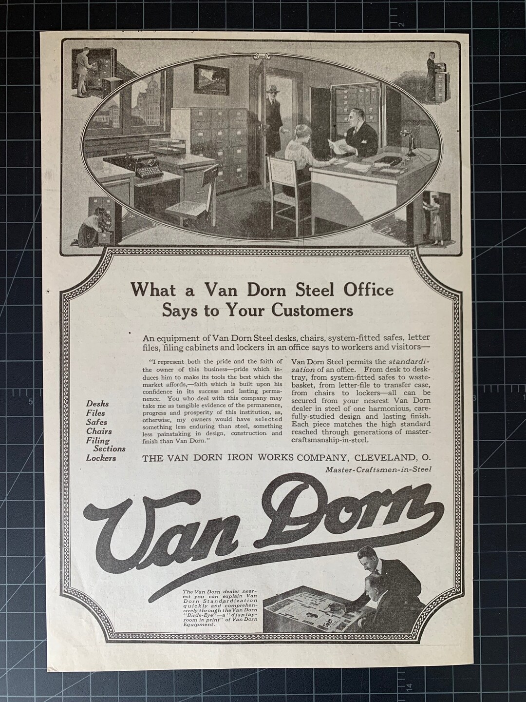 Antique Vintage 1920 Van Dorn Iron Works Print Ad - Etsy