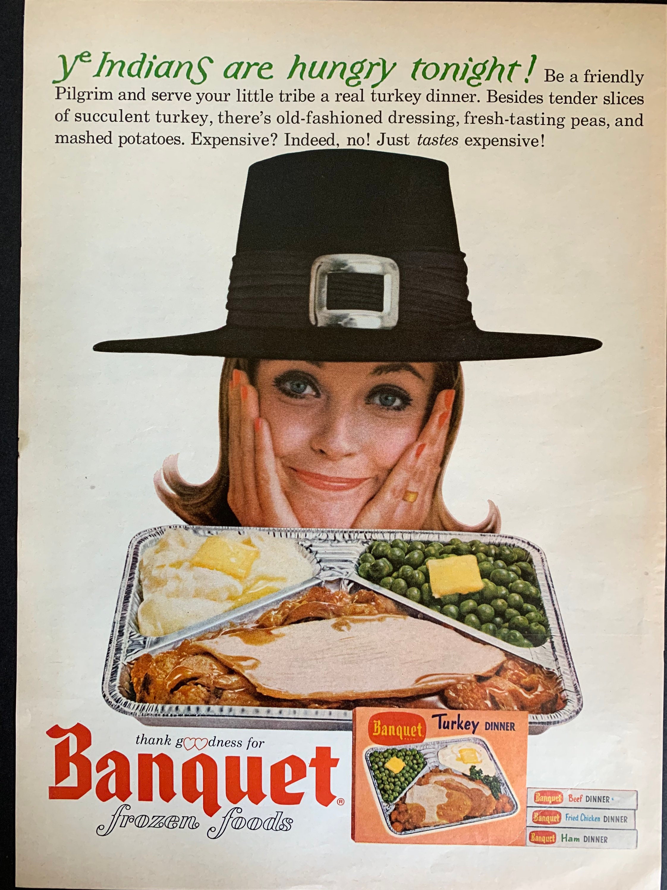 Vintage 1963 Banquet Frozen Foods Thanksgiving Ad | Etsy