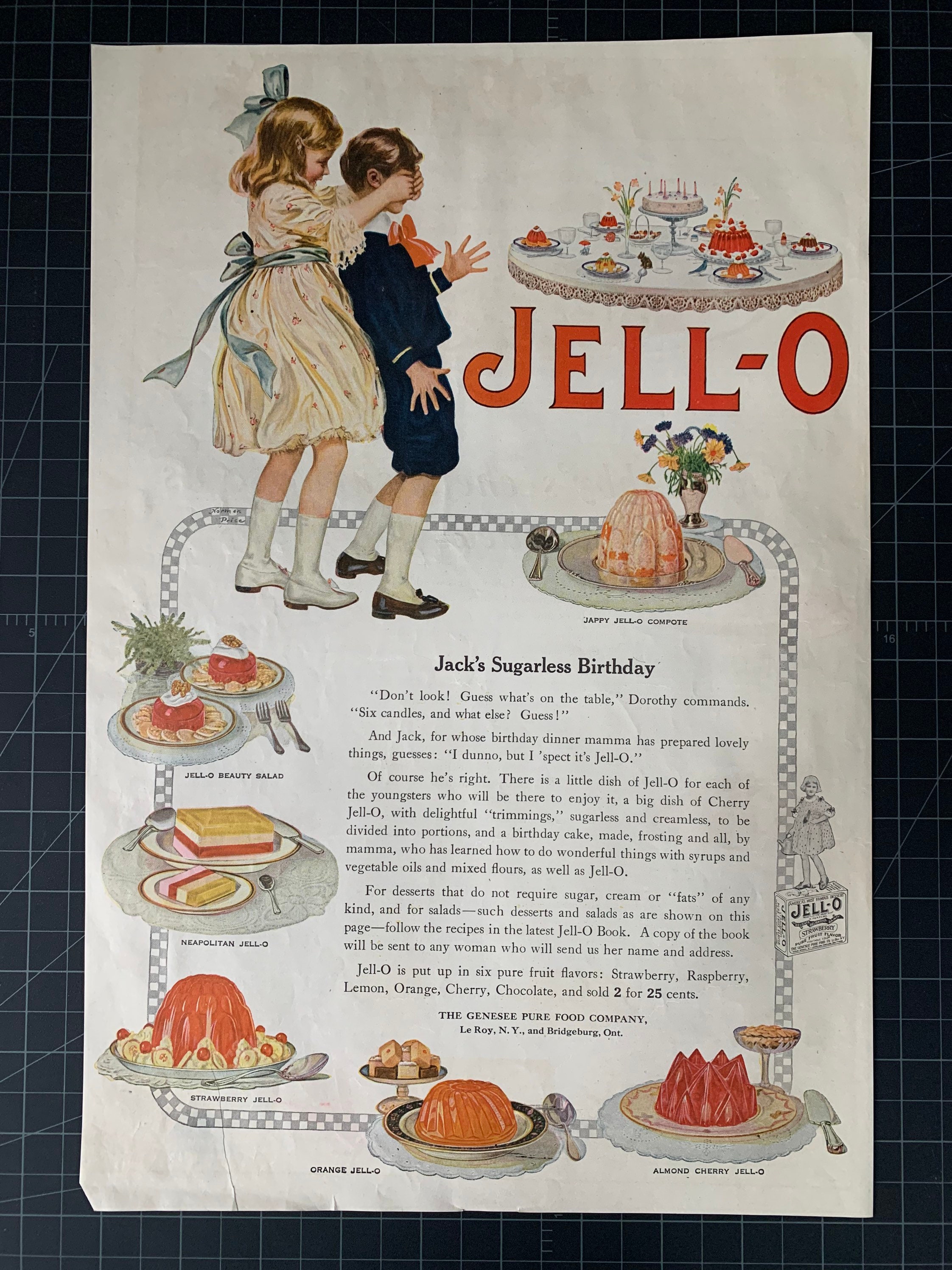 Vintage 1918 Jello Print Ad - Etsy