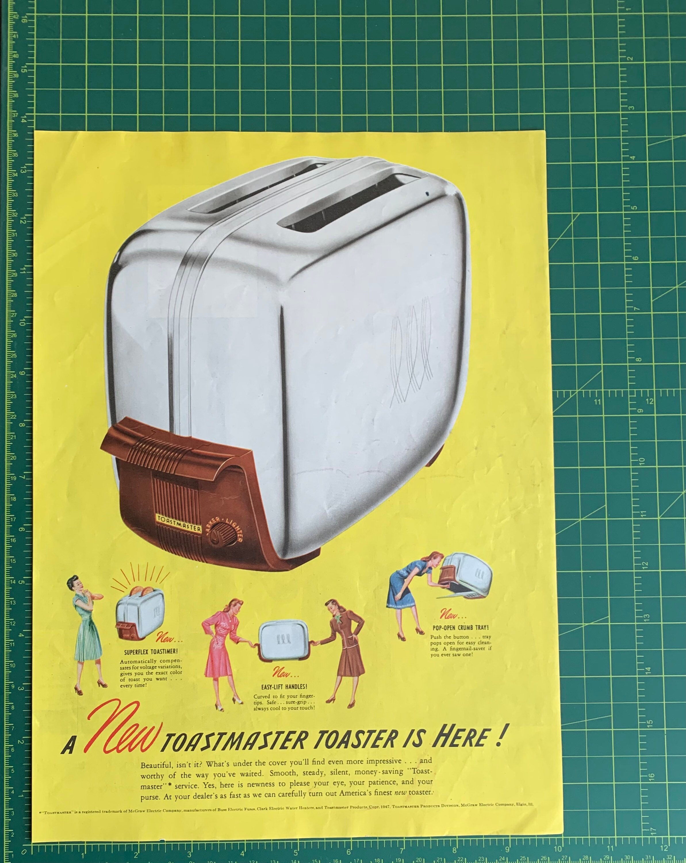 Vintage 1947 Toastmaster Toaster Print Ad - Etsy