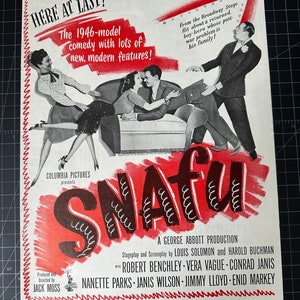 Vintage 1940s “SNAFU” Original Film Print Ad - Robert Benchley - Vera ...