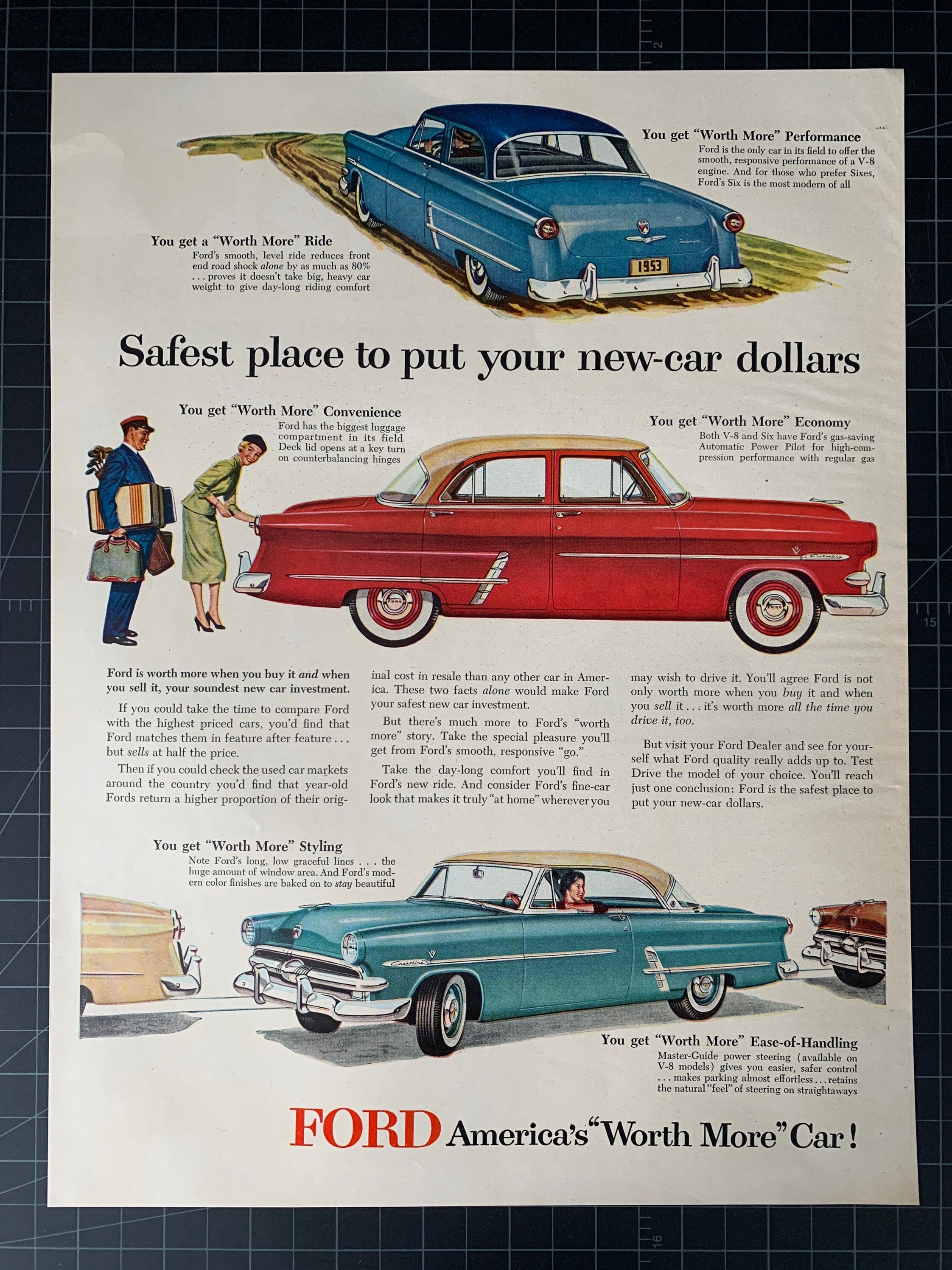 Vintage 1953 Ford Print Ad - Etsy