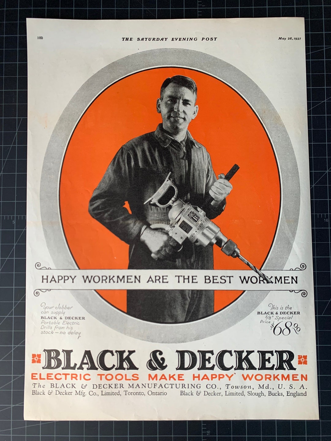 Rare Vintage 1927 Black & Decker Tools Print Advertisement - Etsy