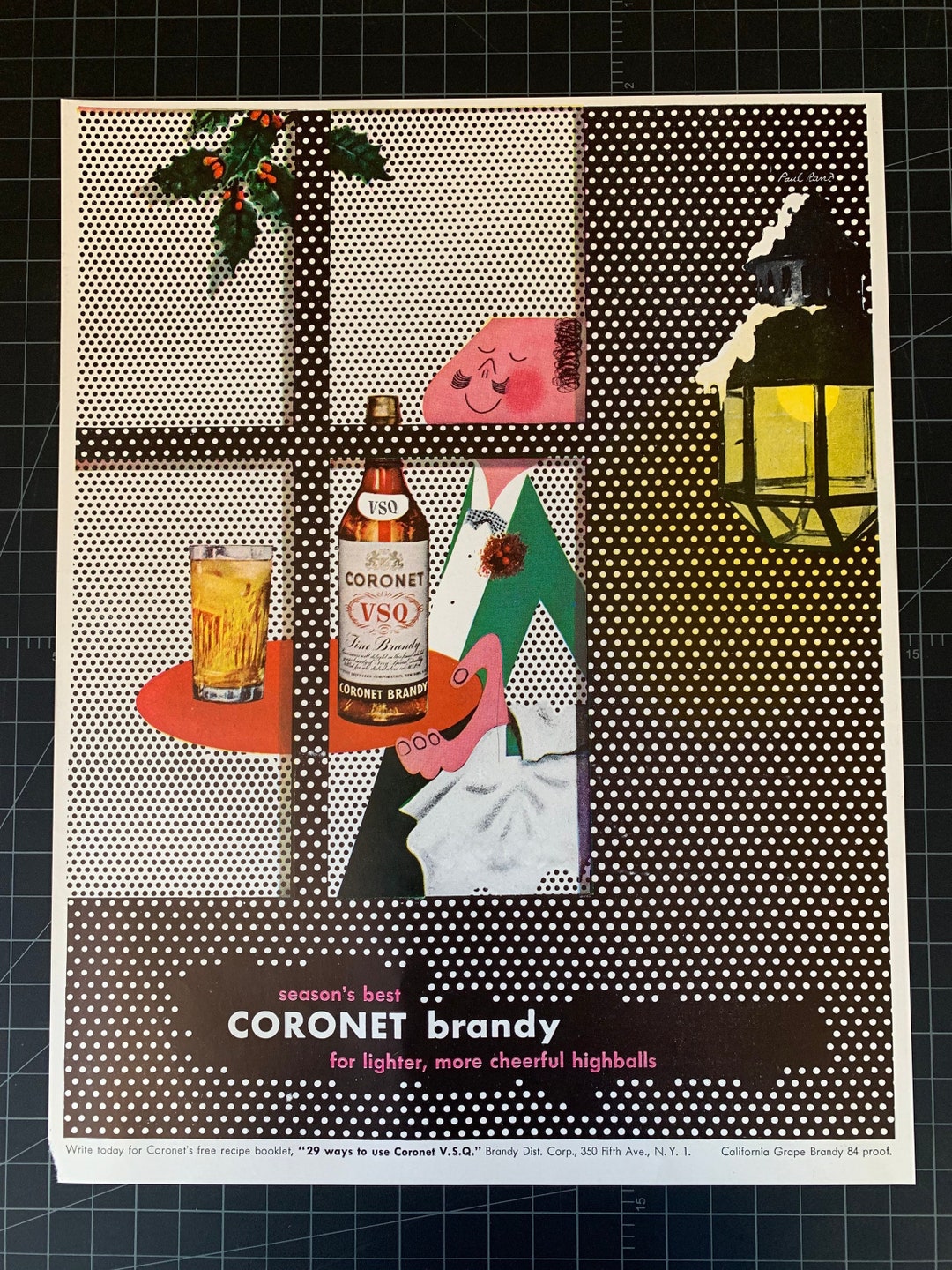 Vintage 1951 Coronet Brandy Christmas Holiday Print Advertisement - Etsy