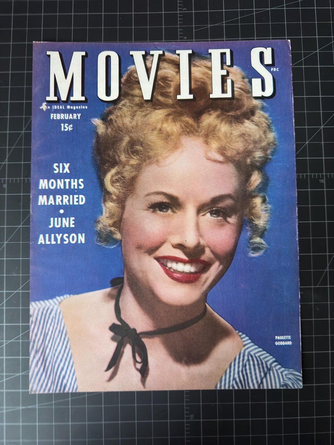 Vintage 1940s Movies Magazine - Paulette Goddard - COVER ONLY - Etsy