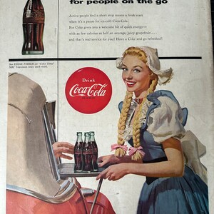 Vintage 1954 Coca-cola Print Advertisement - Etsy