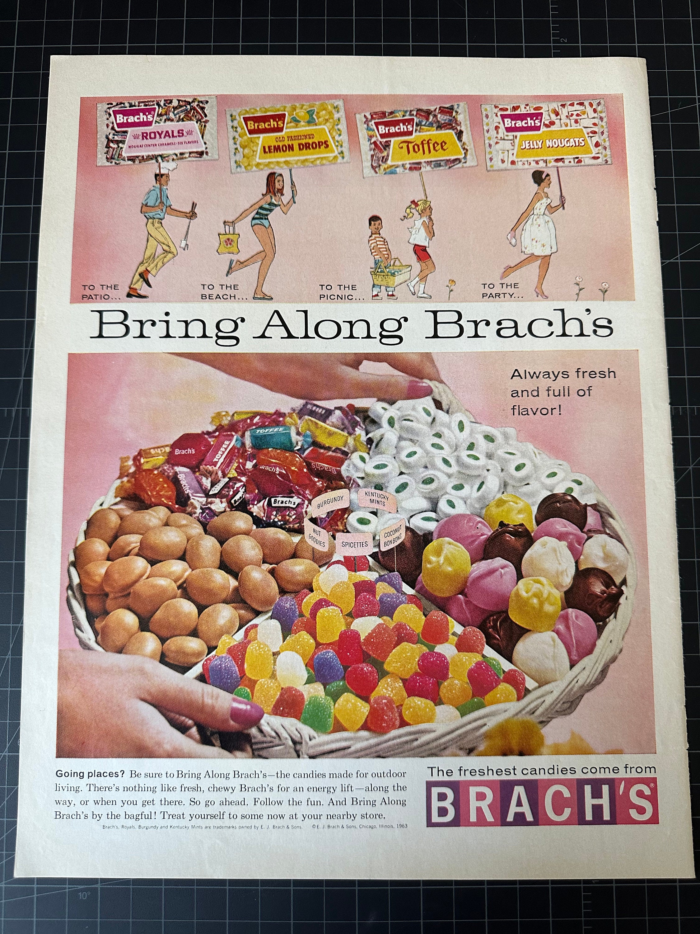 Vintage 1963 Brachs Candy Print Ad - Etsy