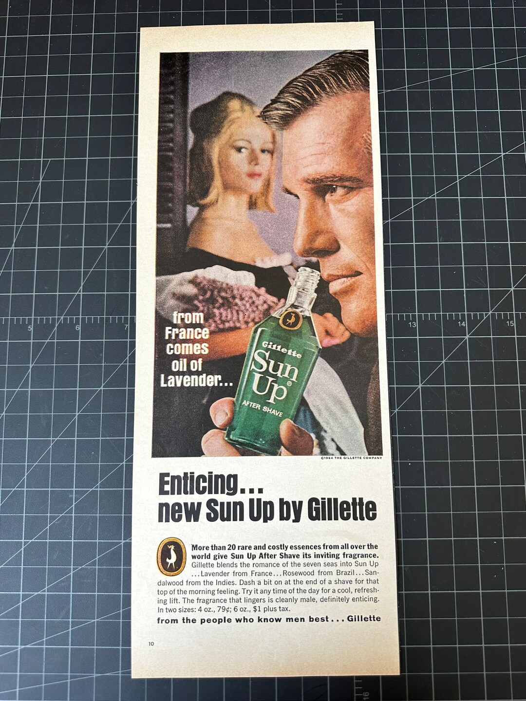 Vintage 1960s Gillette After Shave Print Advertisement - Etsy
