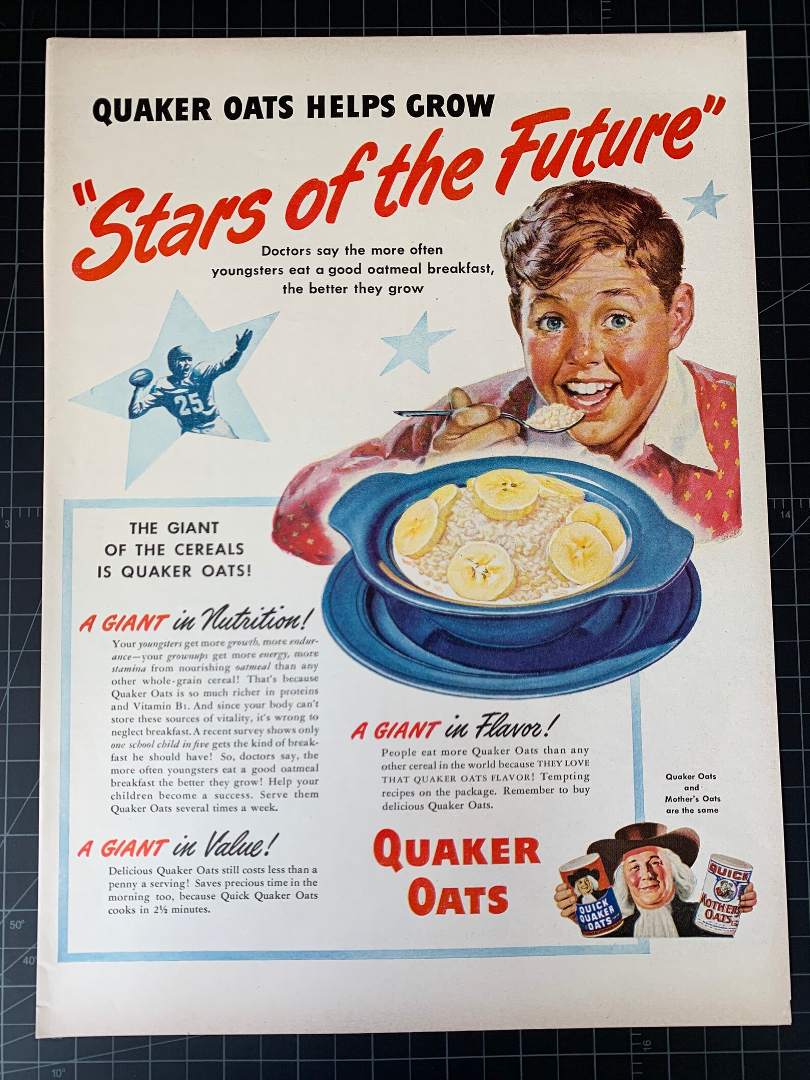 Vintage 1940s Quaker Oats Print Ad | Etsy