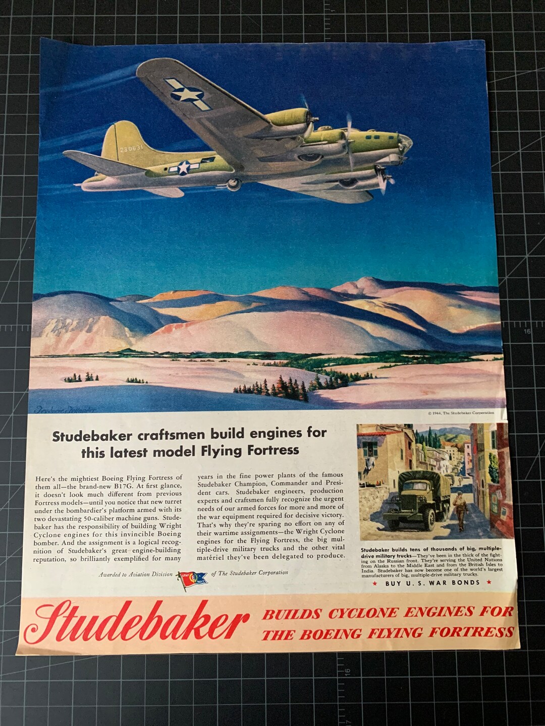 Vintage 1944 Studebaker Aircraft Engines Print Ad - Etsy