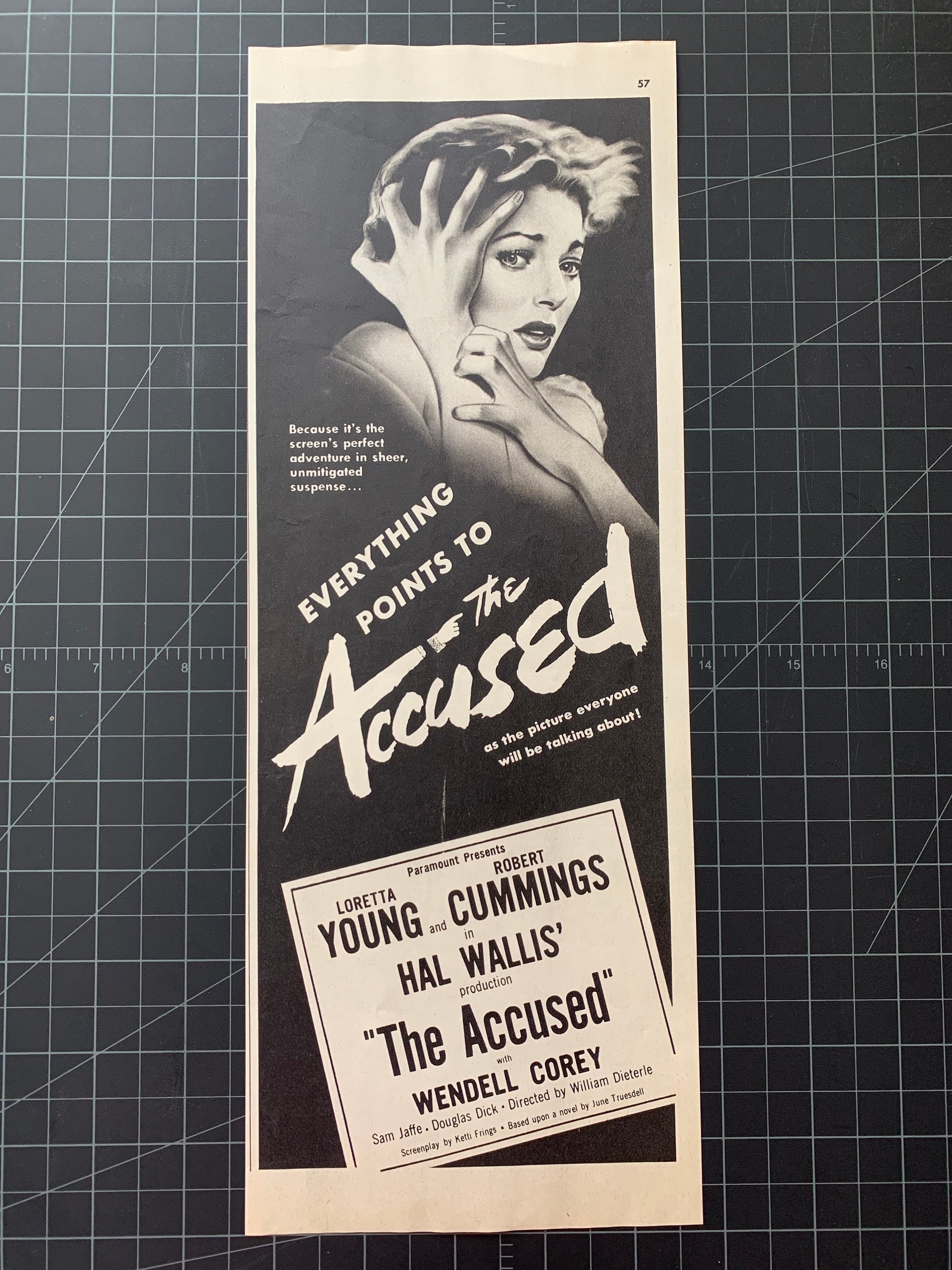 Vintage 1949 the Accused Film Loretta Young Print Ad - Etsy UK