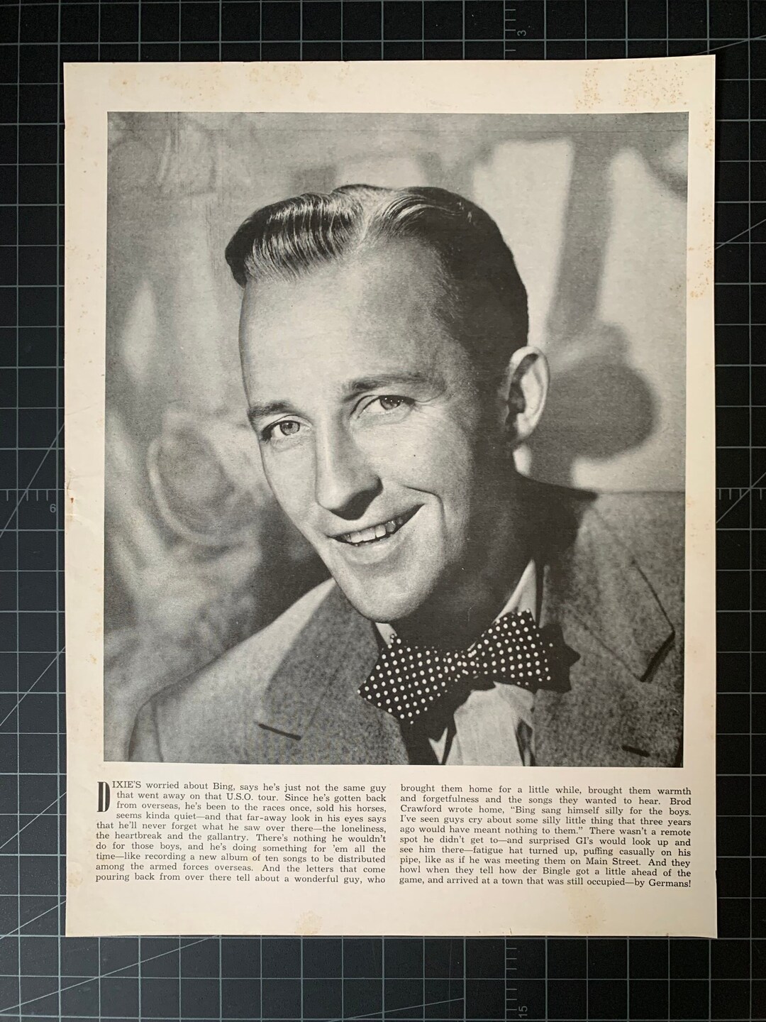 Vintage 1946 Bing Crosby Magazine Publicity Photo - Vintage Hollywood ...