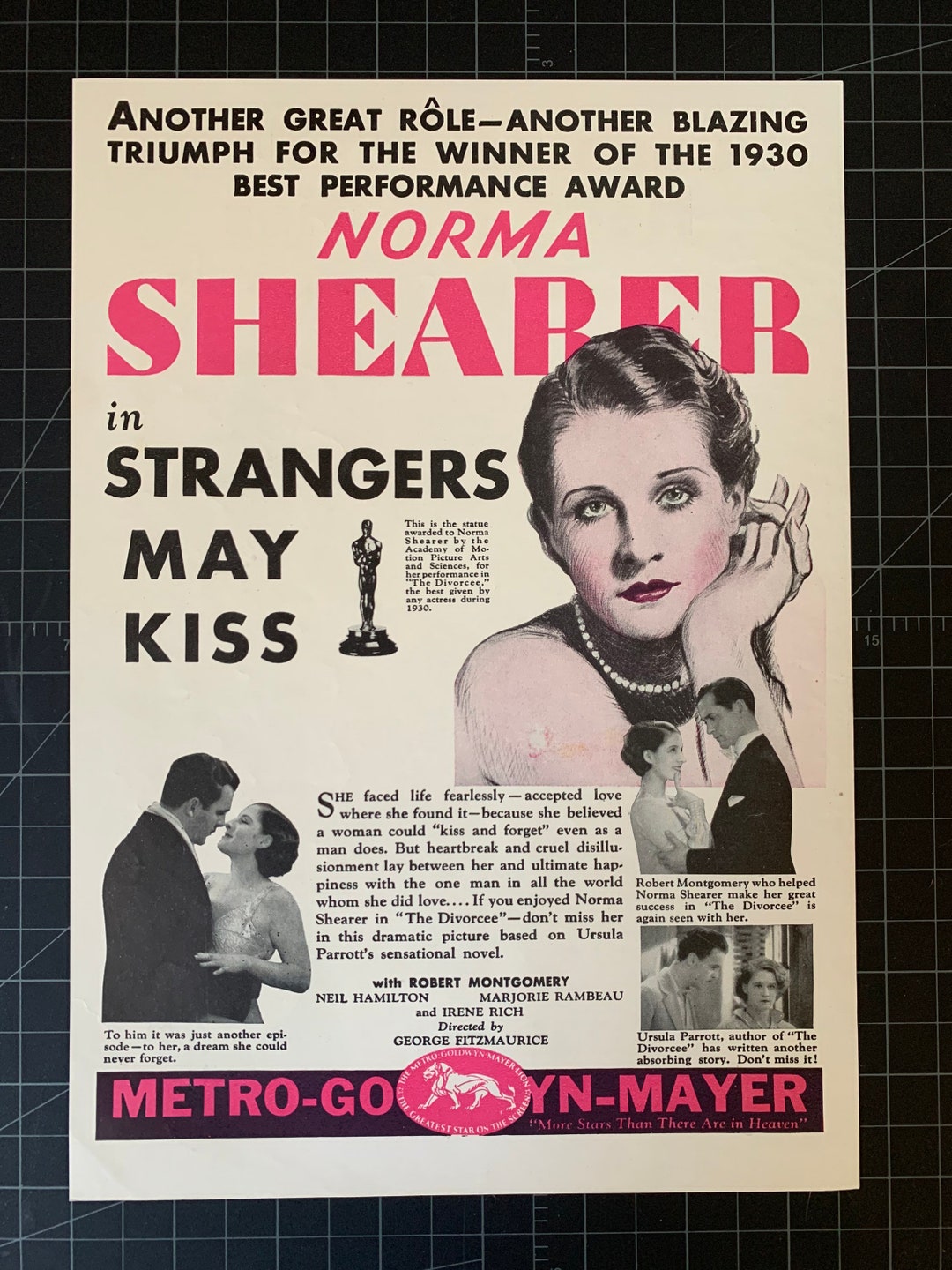 Rare 1931 “strangers May Kiss” Film Print Ad - Norma Shearervintage - Etsy