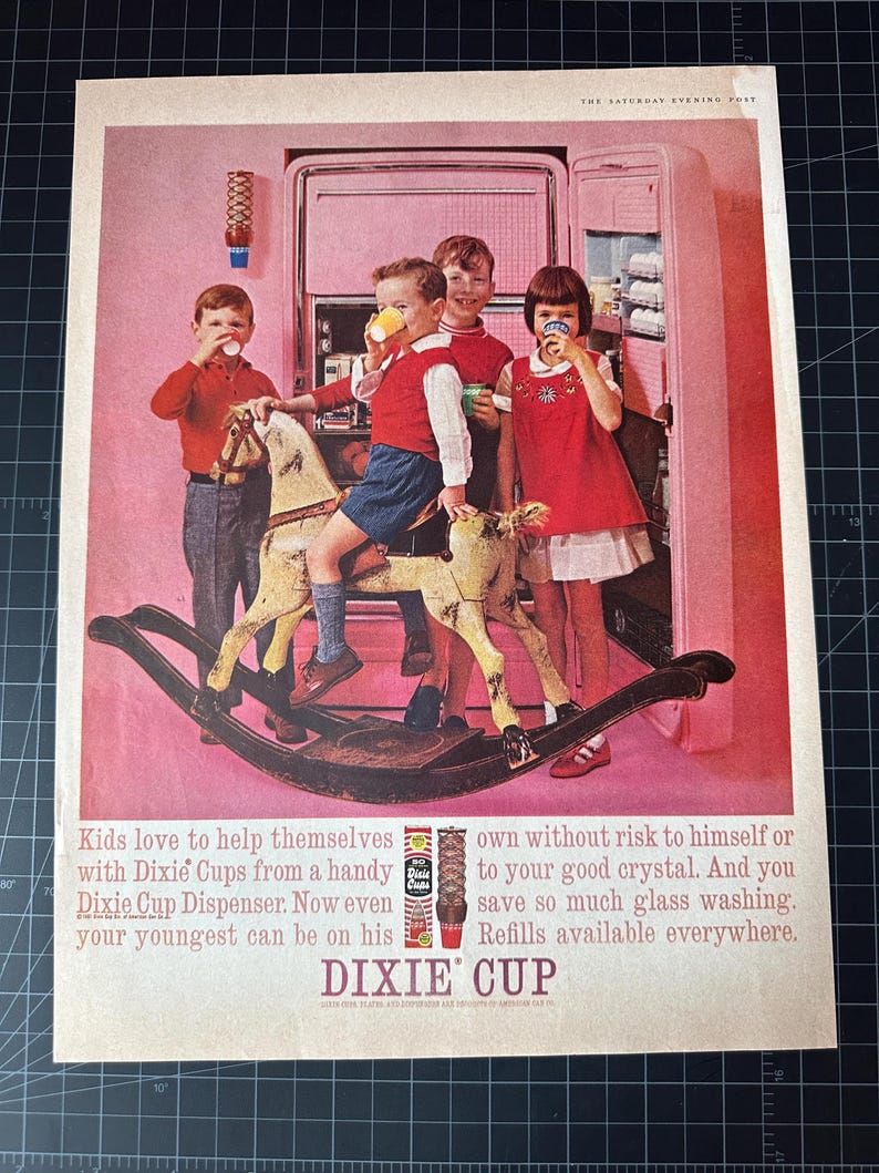 Vintage 1962 Dixie Cups Print Ad - Etsy