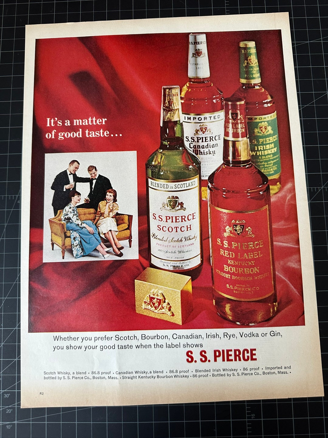 Vintage 1960s SS Pierce Whiskey Print Advintage - Etsy