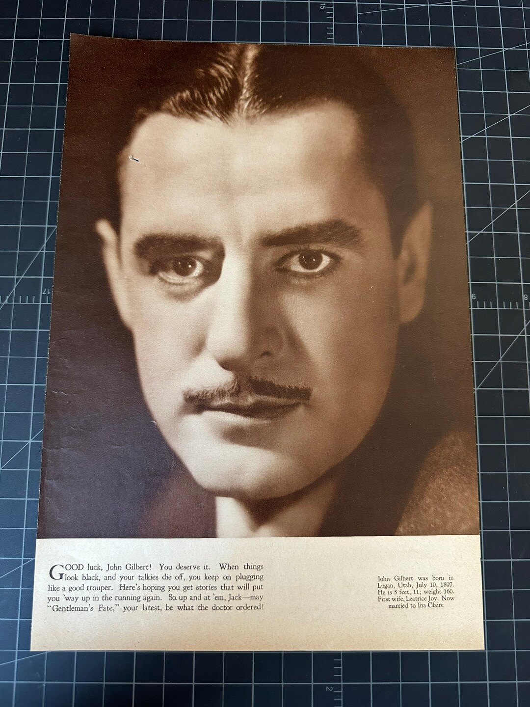 Vintage 1930s John Gilbert Magazine Portraitvintage - Etsy